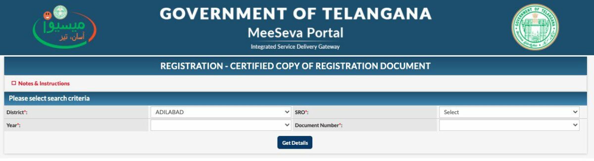 IGRS TS: How to search EC Telangana, market value of property?