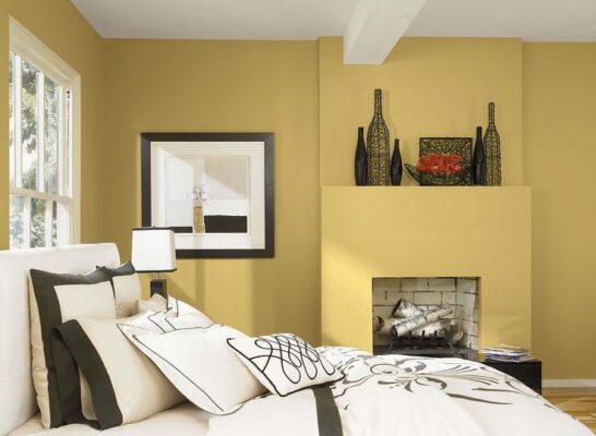 30 best yellow two colour combination for bedroom walls
