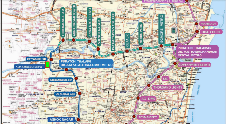 Metro Networks in India: Lucknow Metro Route Map